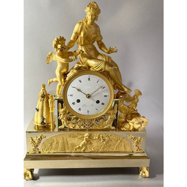 Early 19th Century French Empire Gilded Ormolu Chimney Clock "Cupid ...