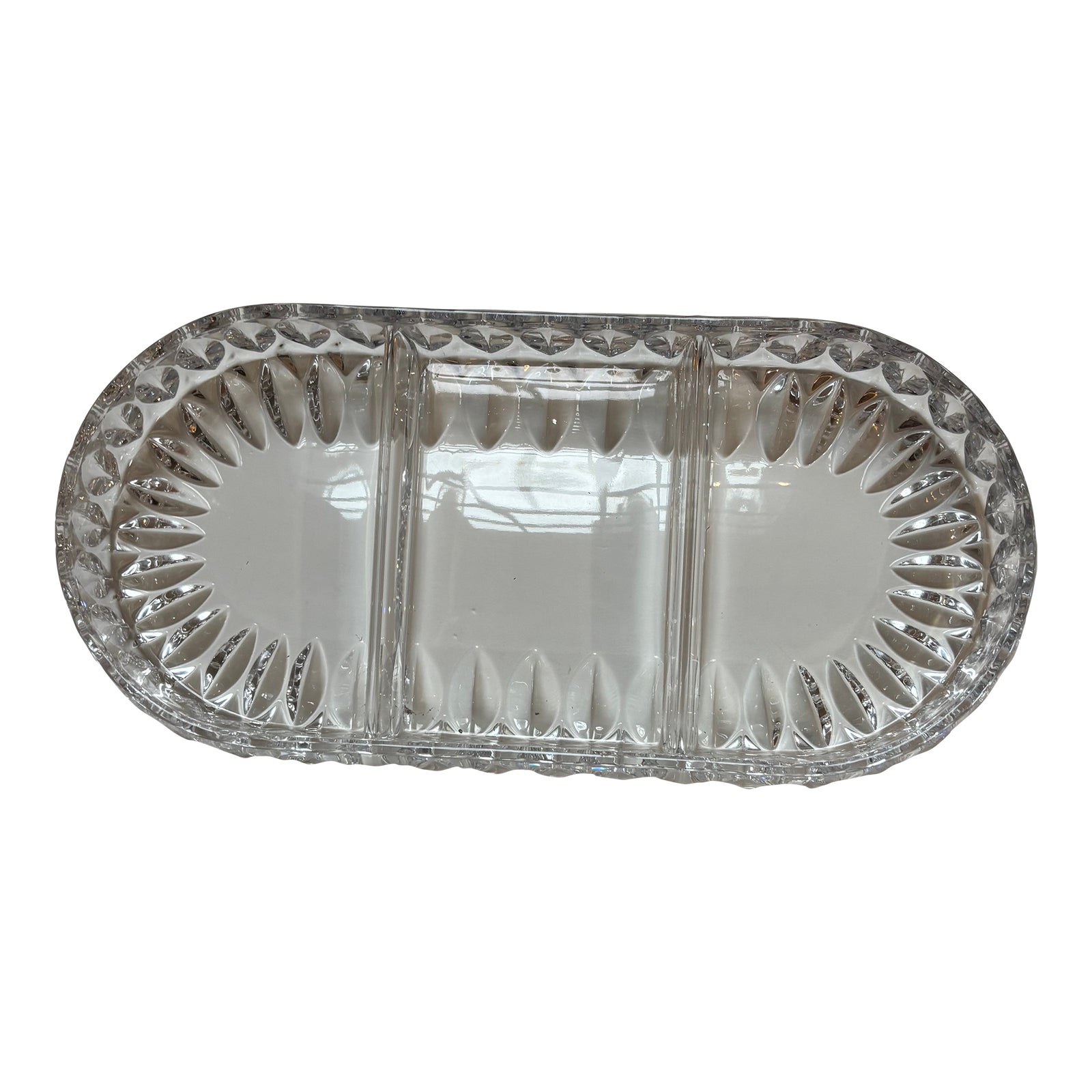 Vintage 1980's Gorham Althea Oblong (Cut) Lead Crystal 3-Part Relish ...