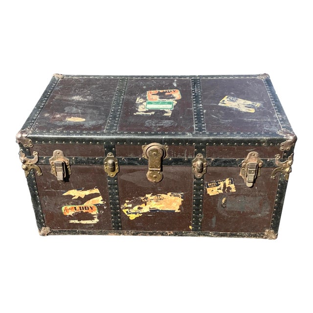 1920's Antique Steamer Trunk | Chairish