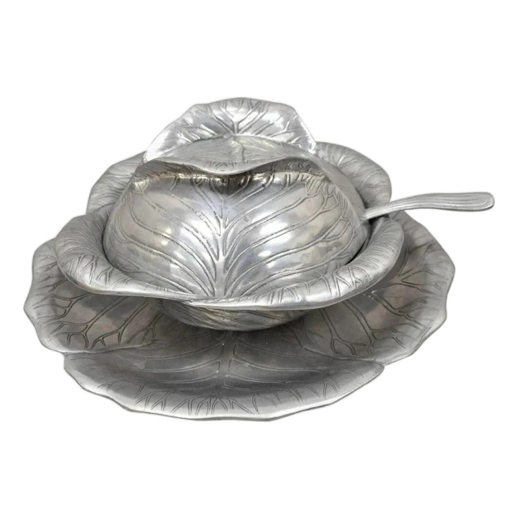 Vintage Arthur Court 1979 Cabbage Lettuce Tureen Serving Bowl Spoon ...