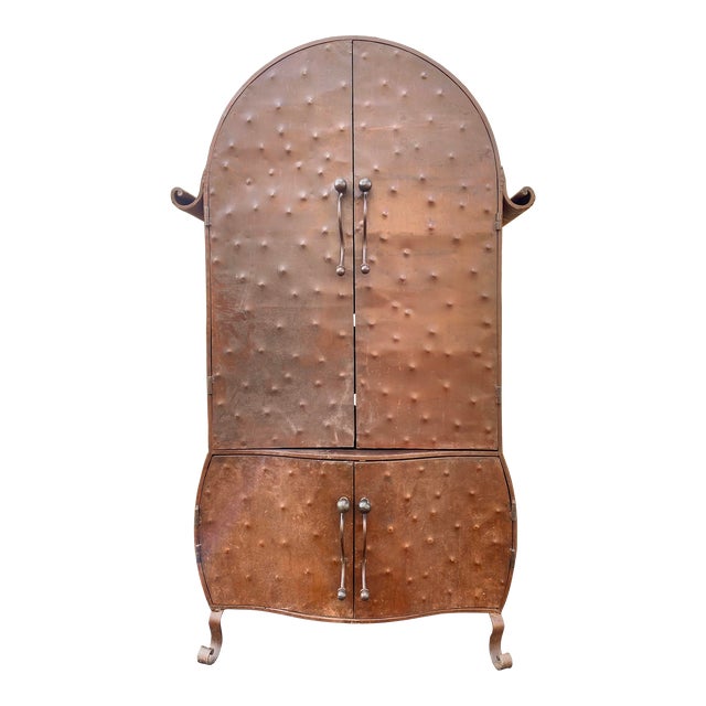 Monumental Handcrafted Dimpled Steel Armoire (Mexico) | Chairish