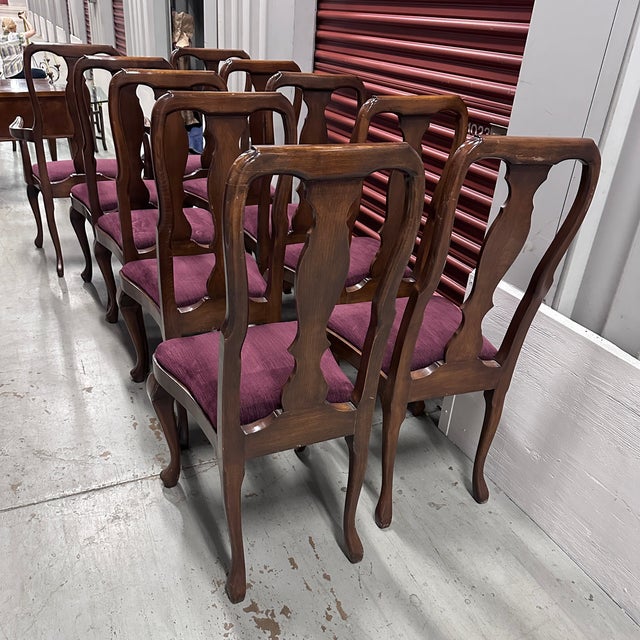 Set of 10 Queen Anne Dining Chairs | Chairish