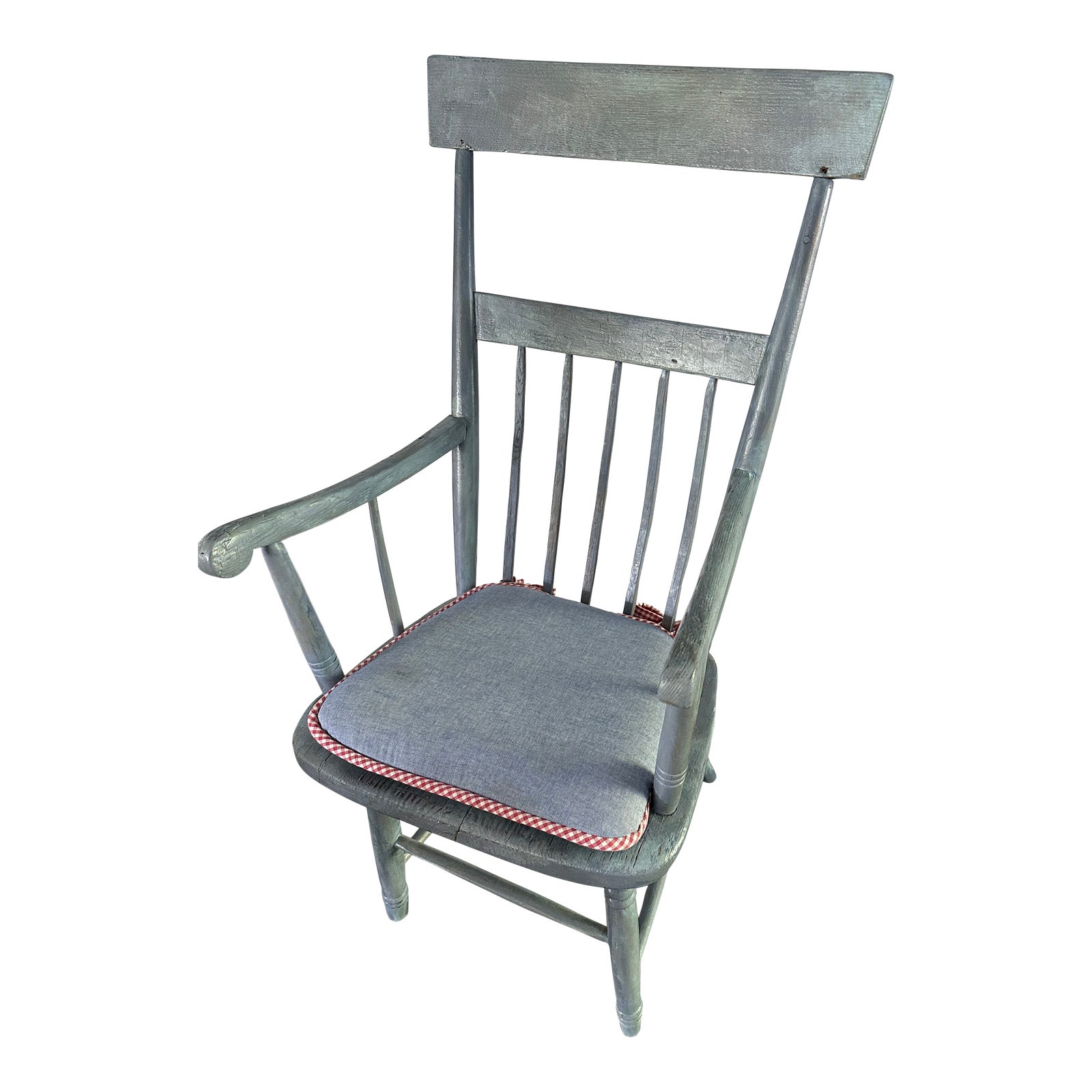 Early 20th Century Early American Chair, French Blue Color With Patina ...