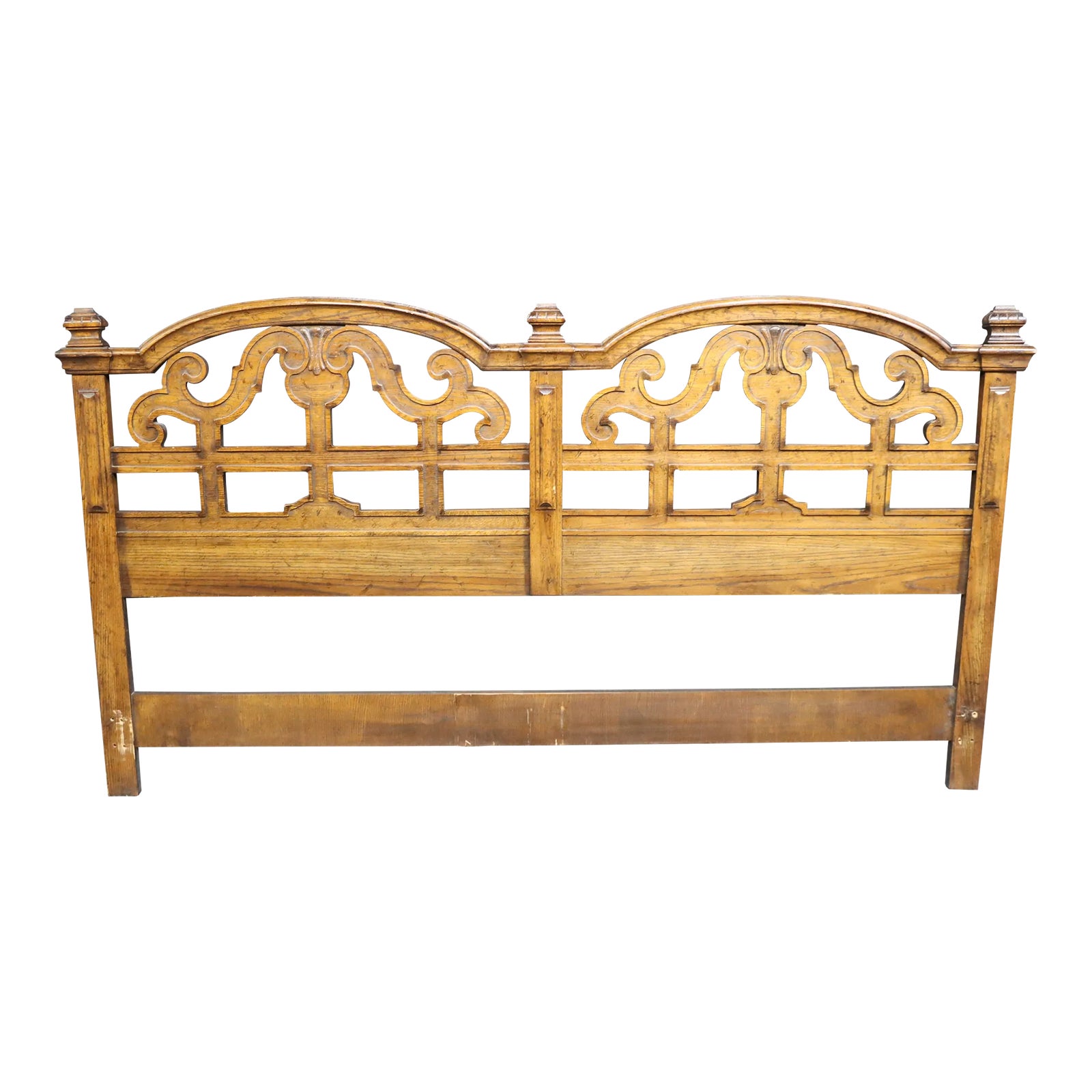 Southwestern Spanish Style Oak King Headboard | Chairish