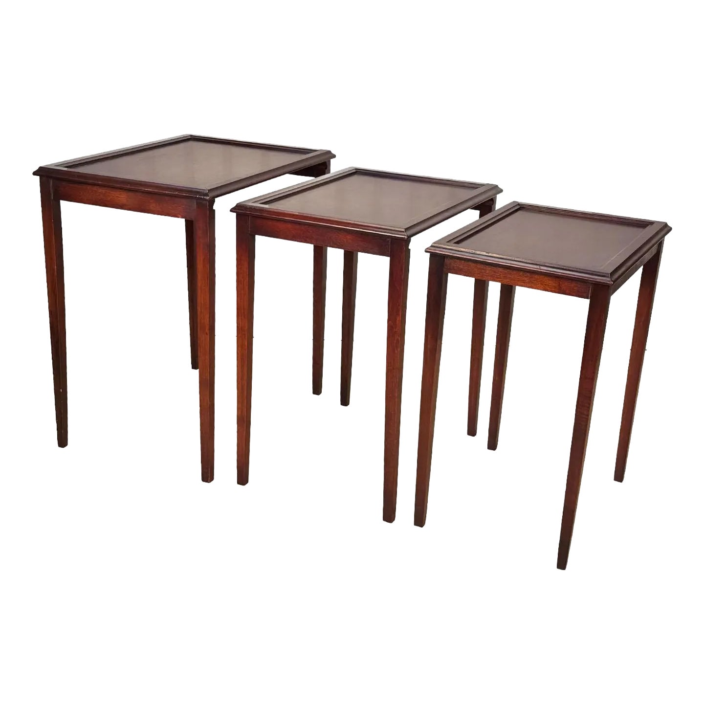 Antique Traditional Mahogany Cocktail Nesting Tables - Set of 3 | Chairish
