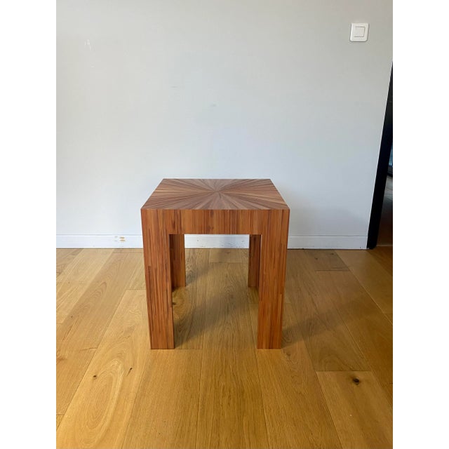 Side Table Straw Marquetry | Chairish
