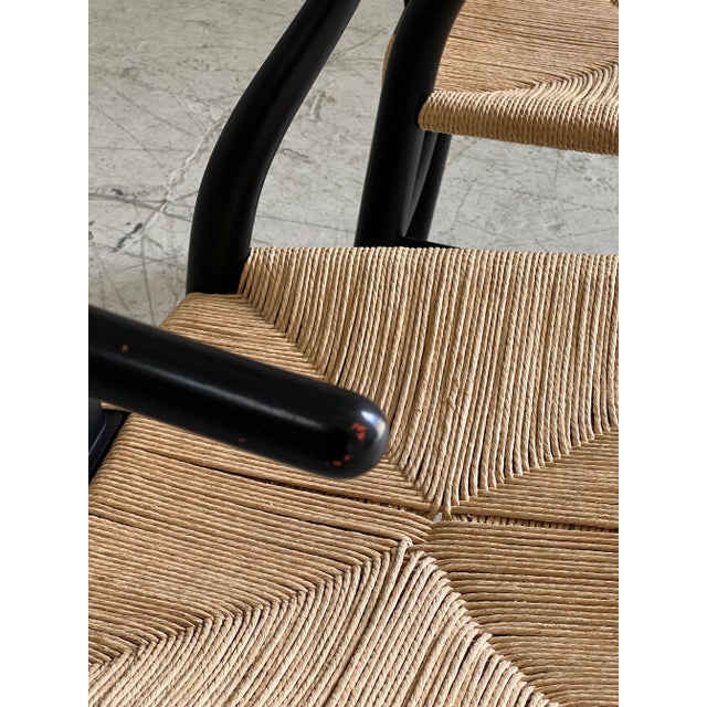 Mid Century Black Wishbone Dining Chairs by Hans Wegner - a Pair | Chairish