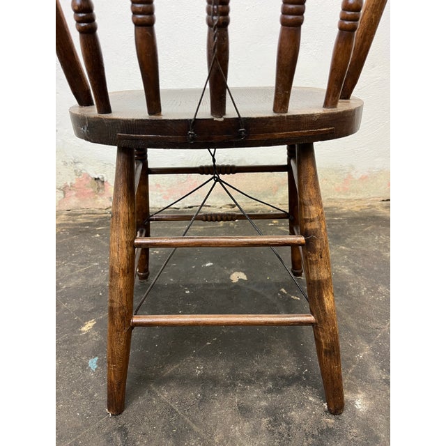 Spindle Back Chair Wire Support Antique | Chairish