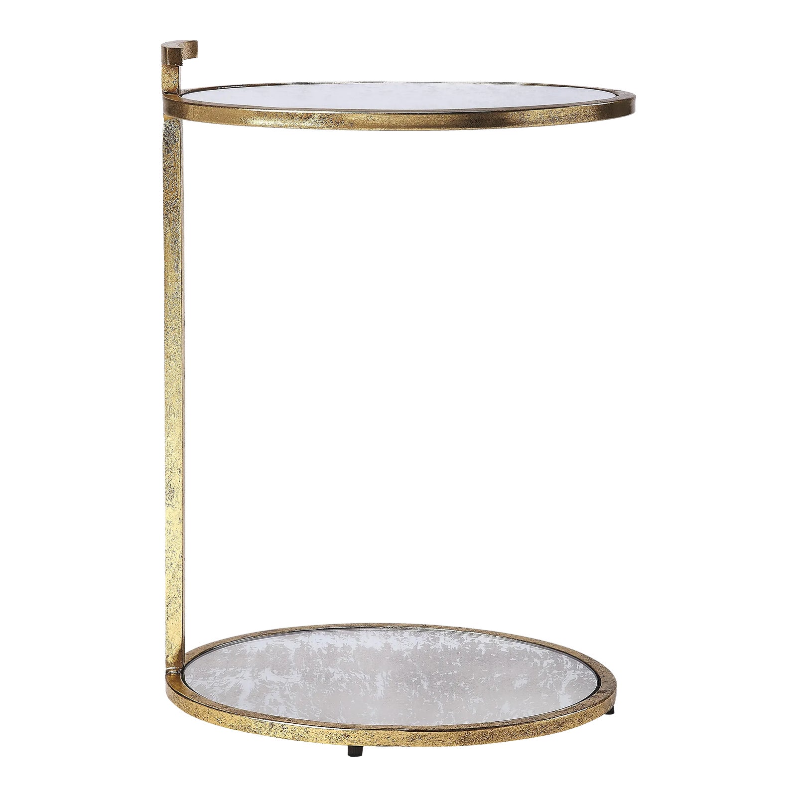 Ciro Metal & Mirrored Accent Table, Gold | Chairish
