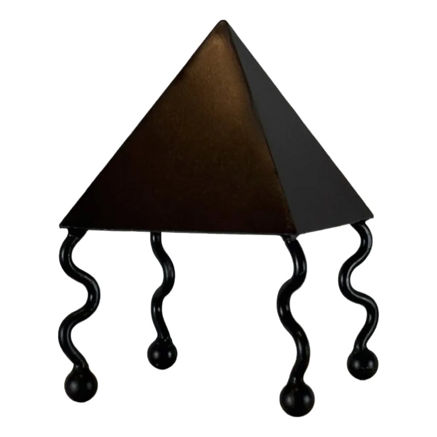 'Serpentine' Pyramid Table Lamp in Black Satin | Chairish