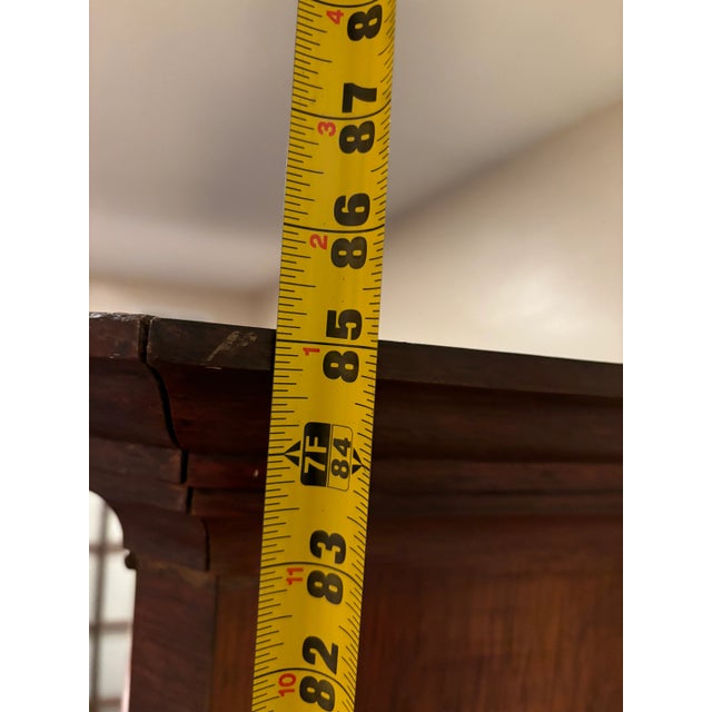 Antique Fold Out Desk Secretaire Bookcase Glass Door Hutch Victorian ...