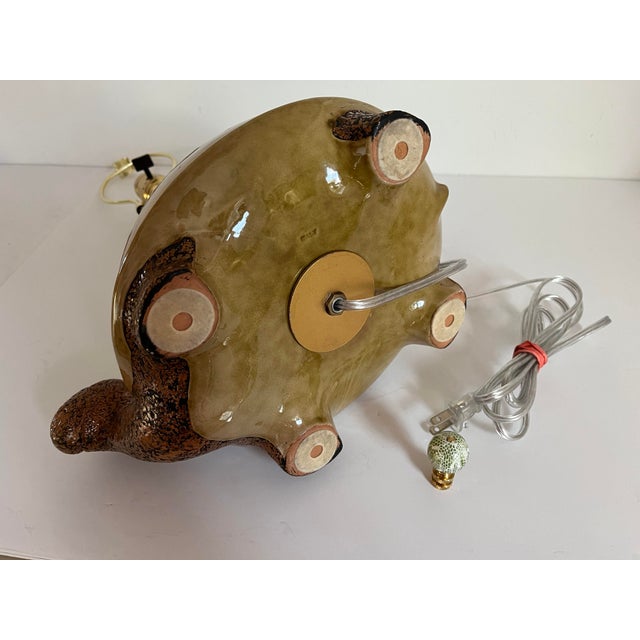 1960s Italian Ceramic Turtle Lamp & Shade | Chairish