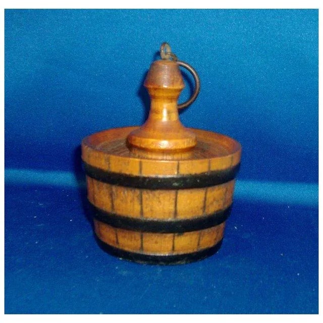 Antique 19th Century American Country Store Carved Wood Treen Barrel ...