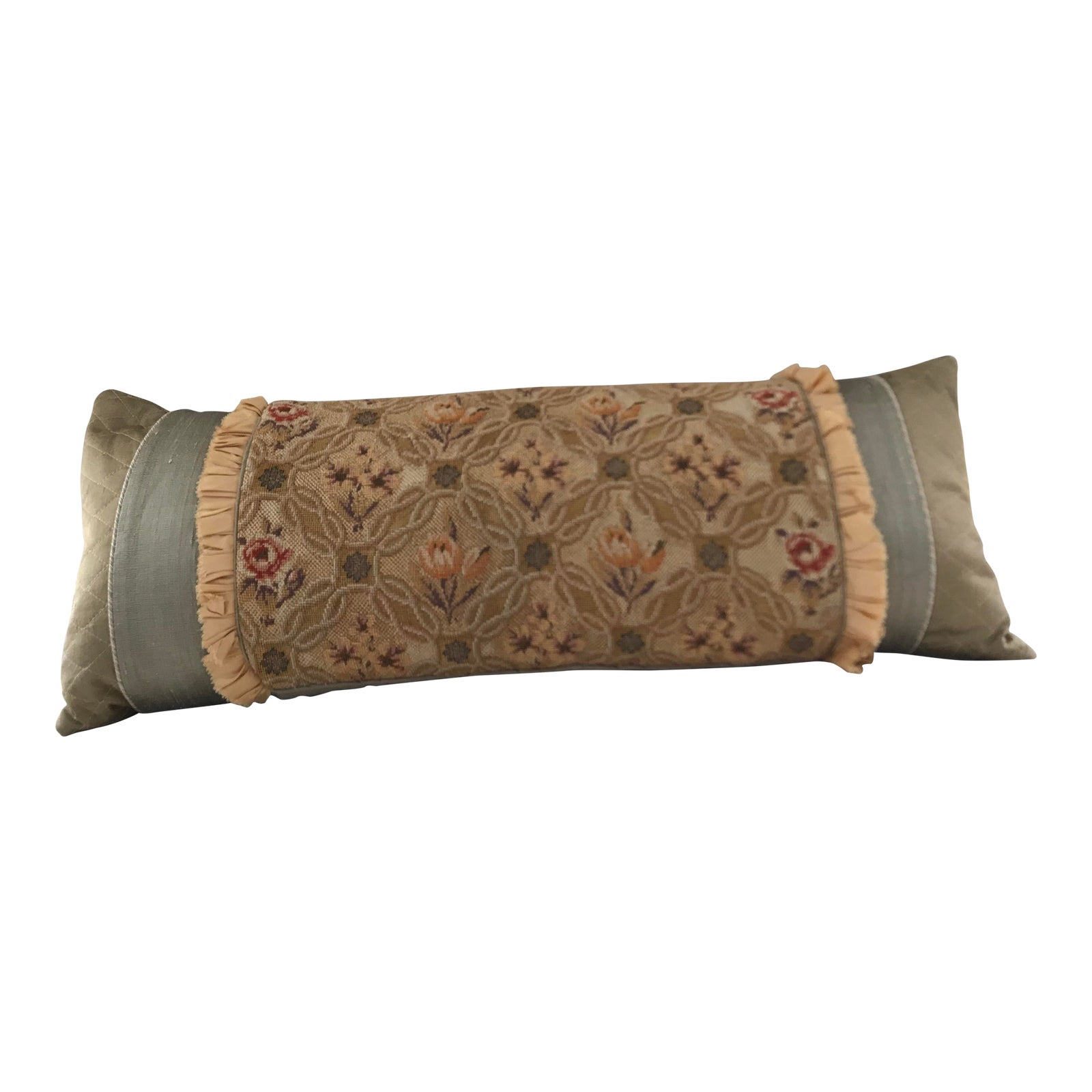 1940s Petit Point Textile Pillow | Chairish