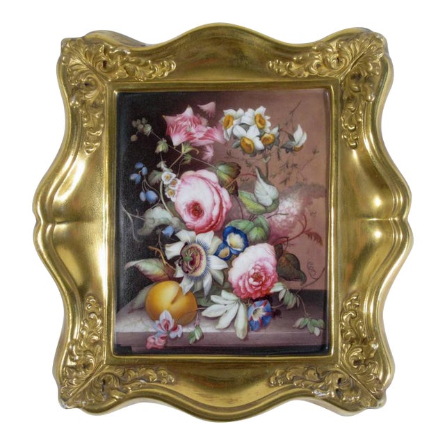 Grainger Worcester English Porcelain Botanical Painting | Chairish