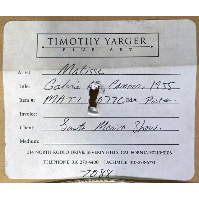 Matisse, Dessins, Gravures Rares, Galerie 65, Cannes, Stone ...
