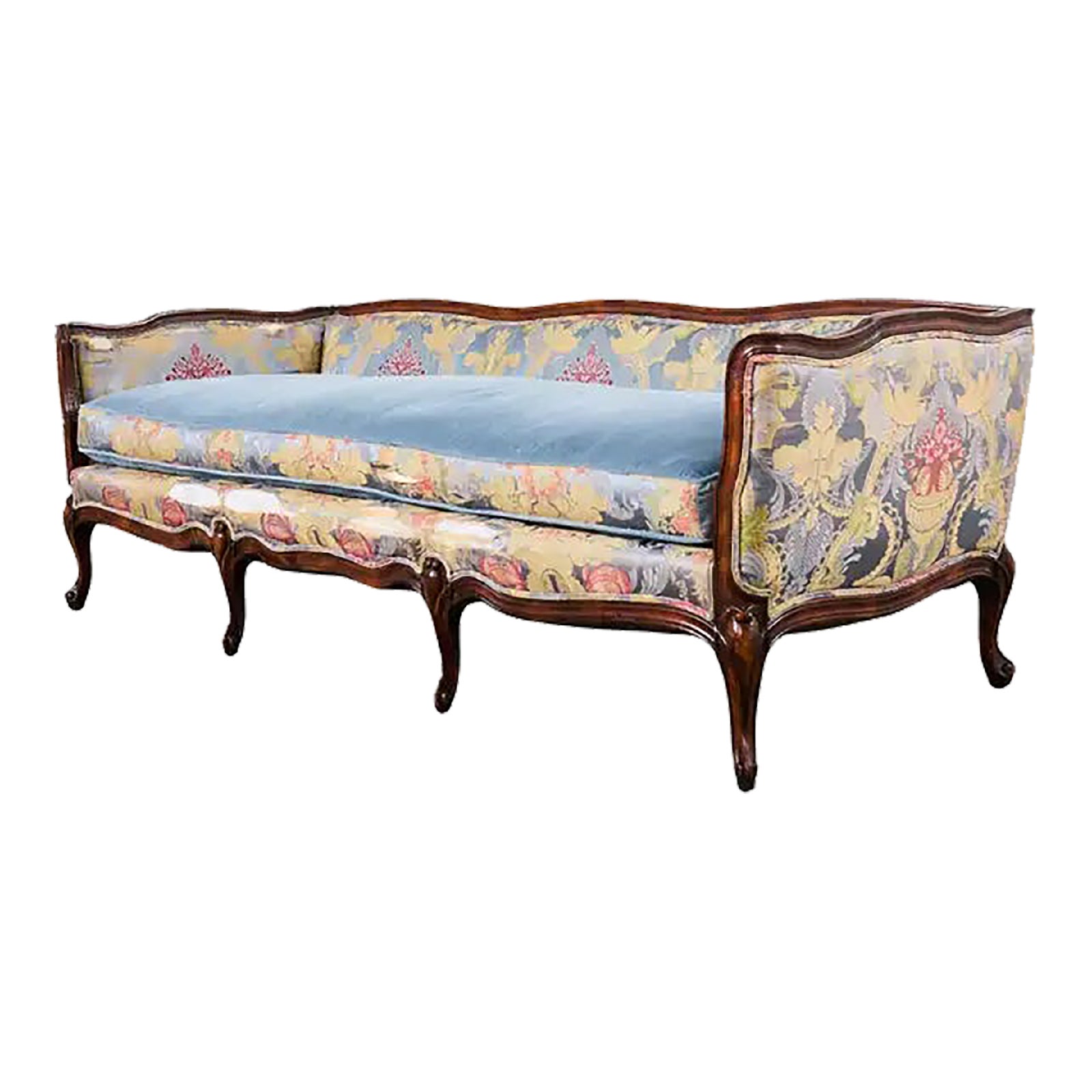 French Provincial Louis XV Style Serpentine Canape Sofa Settee | Chairish