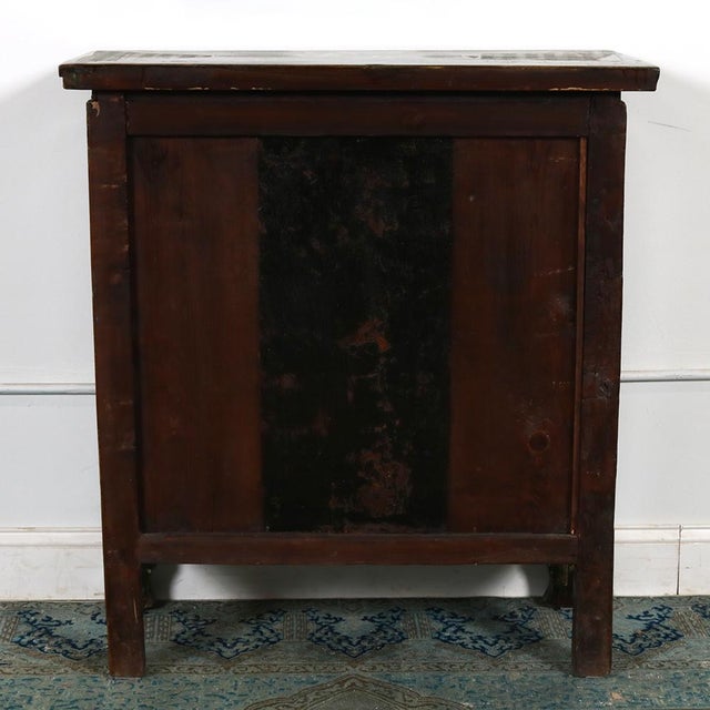 Antique Chinese Lacquered Elm Hall Cabinet | Chairish