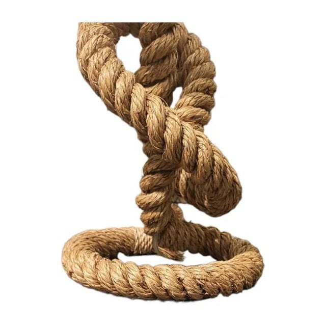 Vintage Desktop Lamp with Rope Structure | Chairish