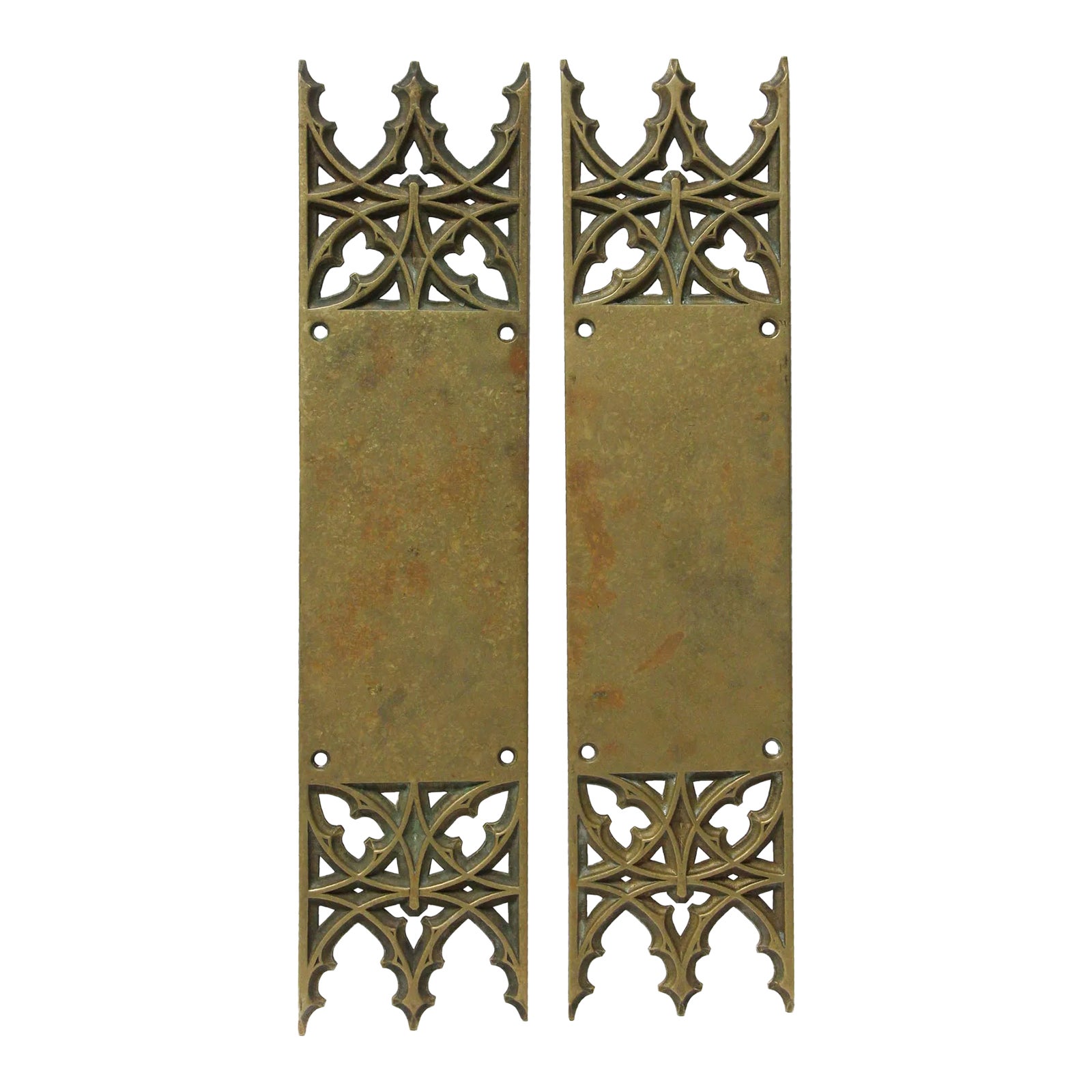 Pair of Mid 20th Century Bronze Gothic Yale & Towne Door Push Plates ...