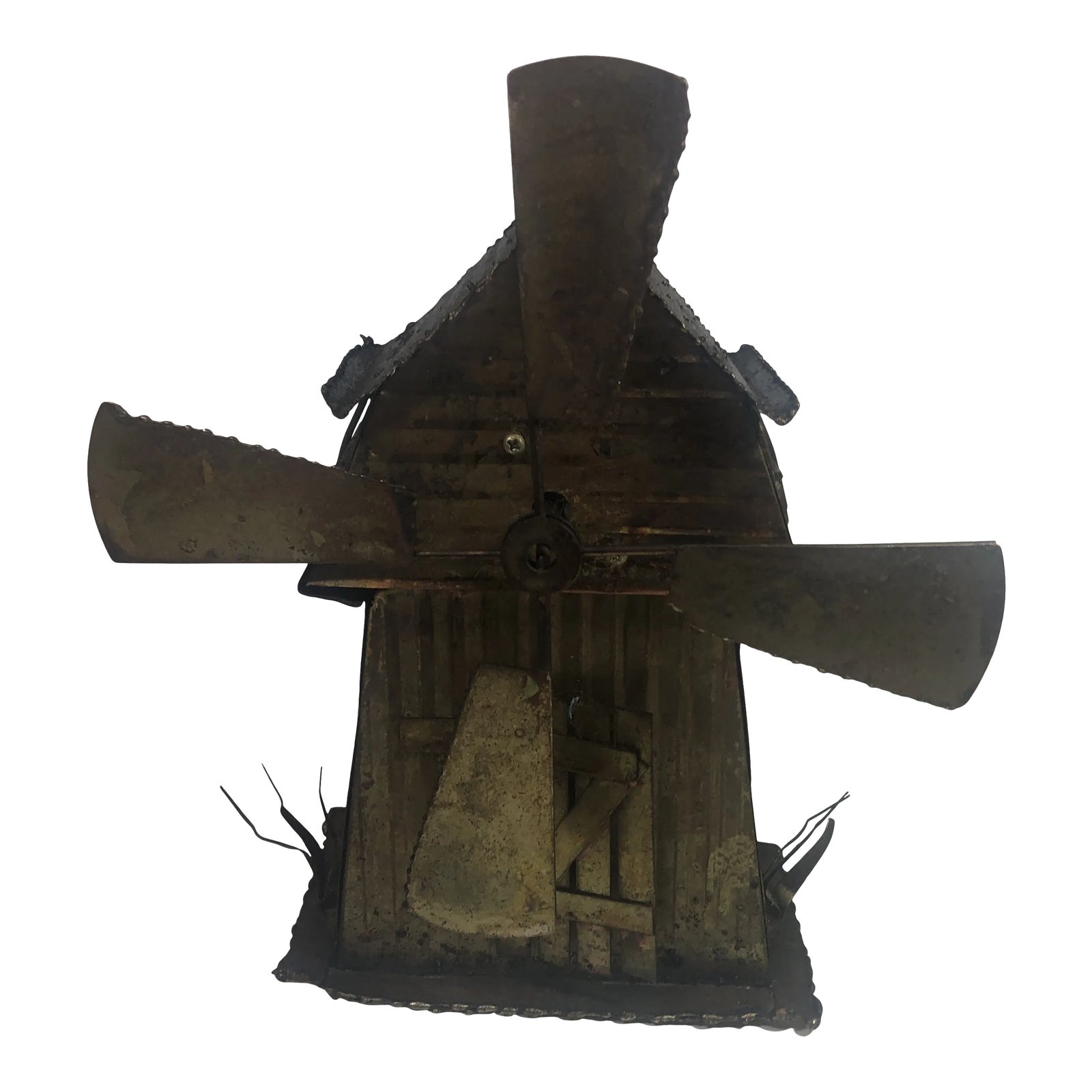 Vintage Metal Windmill Music Box | Chairish