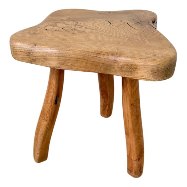 Freeform Elm Tripod Stool, 1950 | Chairish