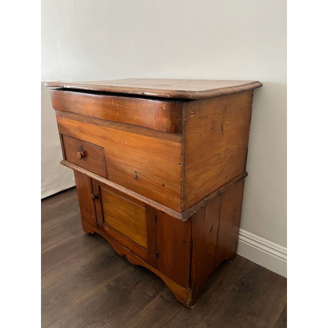 Antique Early 20th Century Pine Commode Cabinet | Chairish