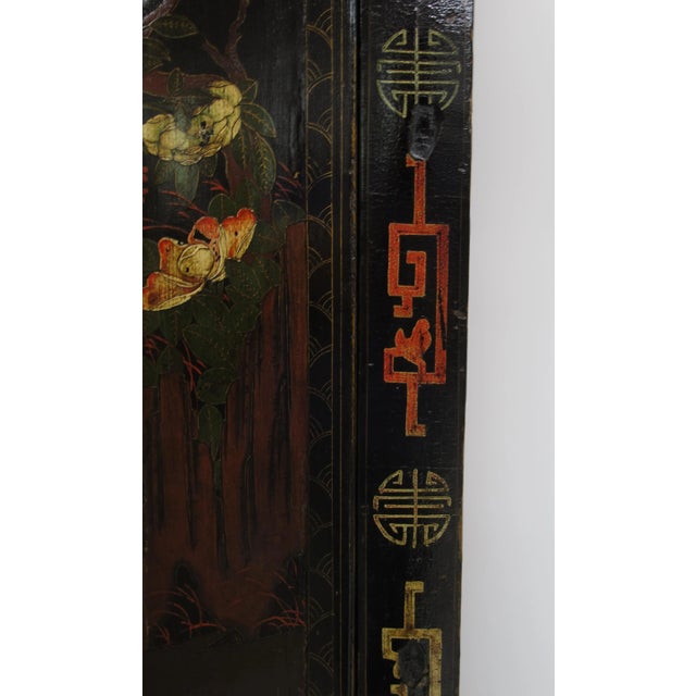 Birds and Flower Antique Chinese Cabinet | Chairish