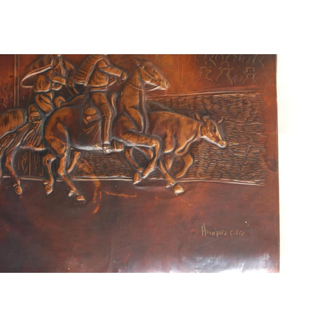 1950s Copper Wall Decoration, Sculpted Hammered Copper Wall Art, Signed ...