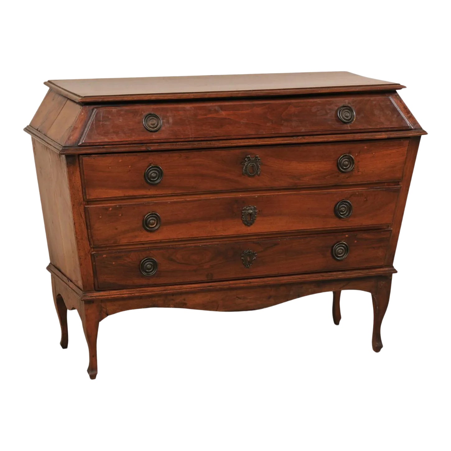 Late 18th Century Italian Walnut Wood Commode | Chairish