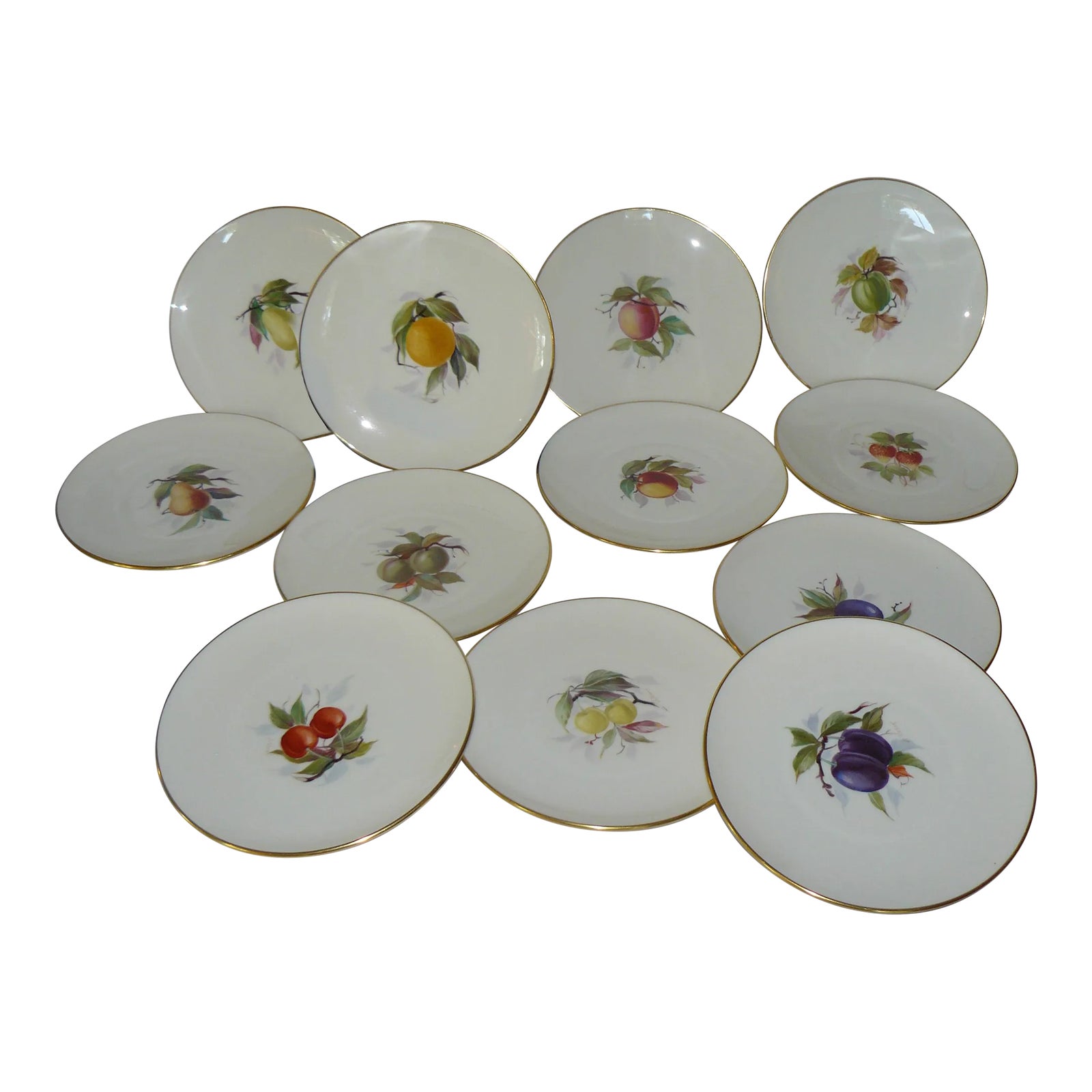 Pre-1954 Hand Painted Lenox Plates by Jan Nosek - Set of 12 | Chairish