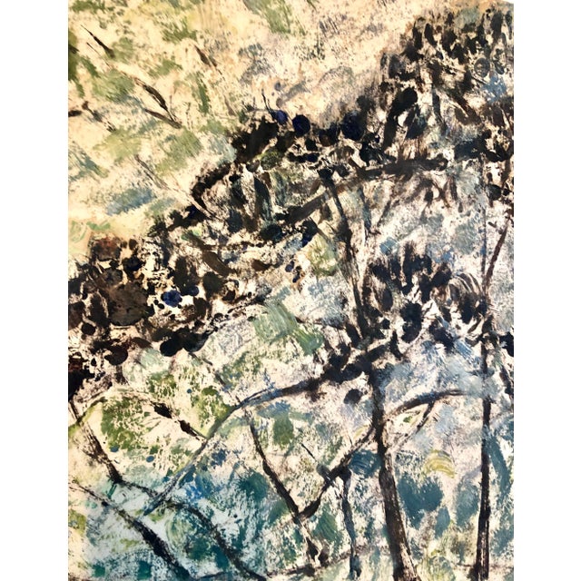 Yitzhak Greenfield, Kibbutz Artist Abstract Jerusalem Forest Trees ...