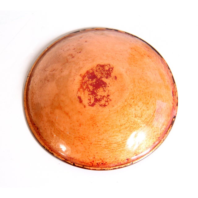 Vintage Mid Century Modern Green Enamel on Copper Pin Dish | Chairish