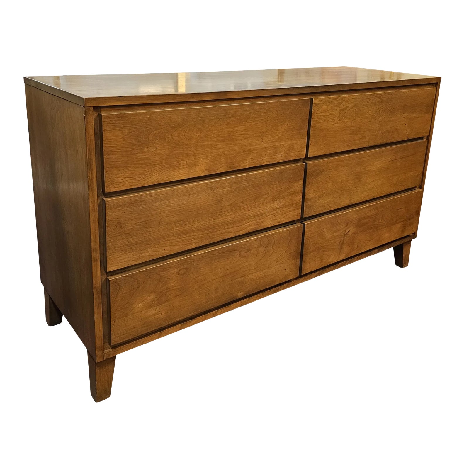 Mid Century Modern Conant Ball Birch 6 Drawer Credenza / Dresser ...