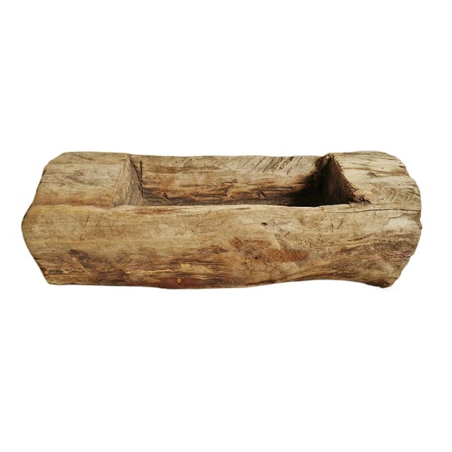 Antique India Narrow Wood Trough | Chairish