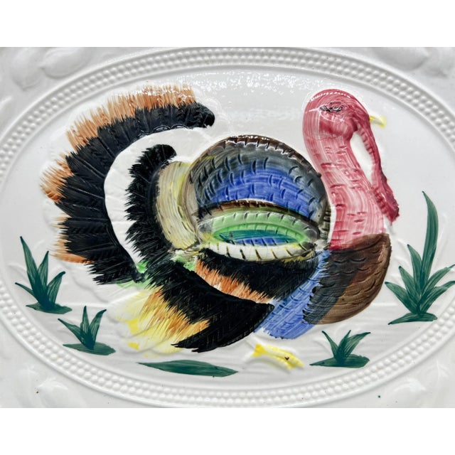 Vintage Turkey Hand Painted Ceramic Platter for Fall/ Thanksgiving ...