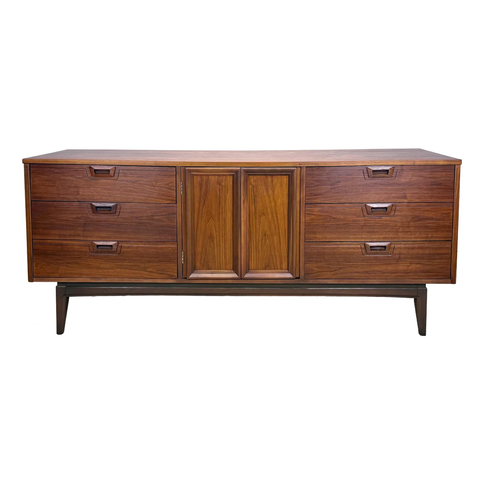 Mid Century Modern J B Van Sciver 9-Drawer Walnut Lowboy Dresser ...