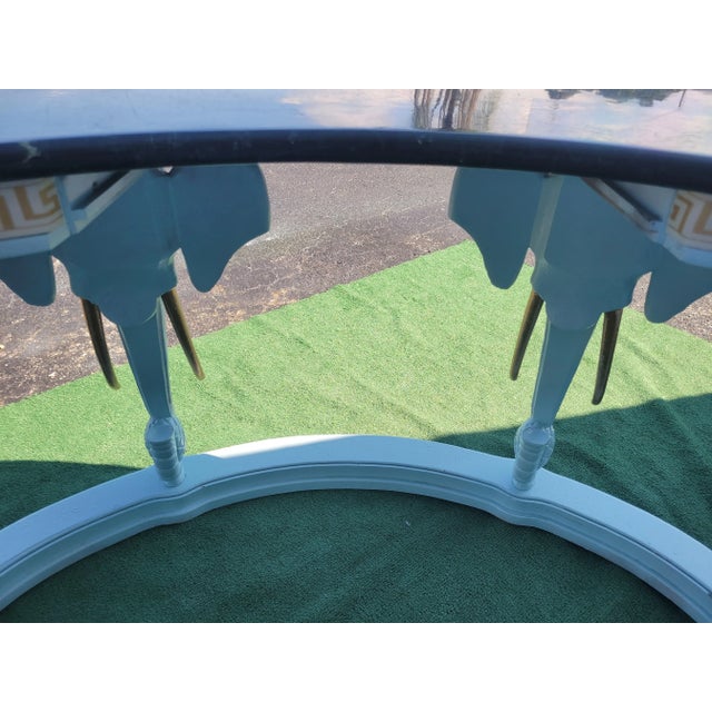 Vintage Gampel Stoll Custom Painted Pale Blue Gold Greek Key Kidney ...