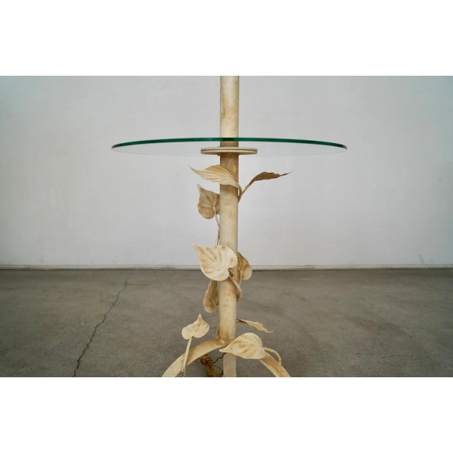 1970's Hollywood Regency Cottagecore Floor Lamp W/ End Table | Chairish