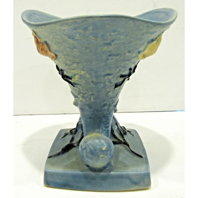 Vintage Roseville Pottery Magnolia #184-6 Blue Cornucopia Vases ...