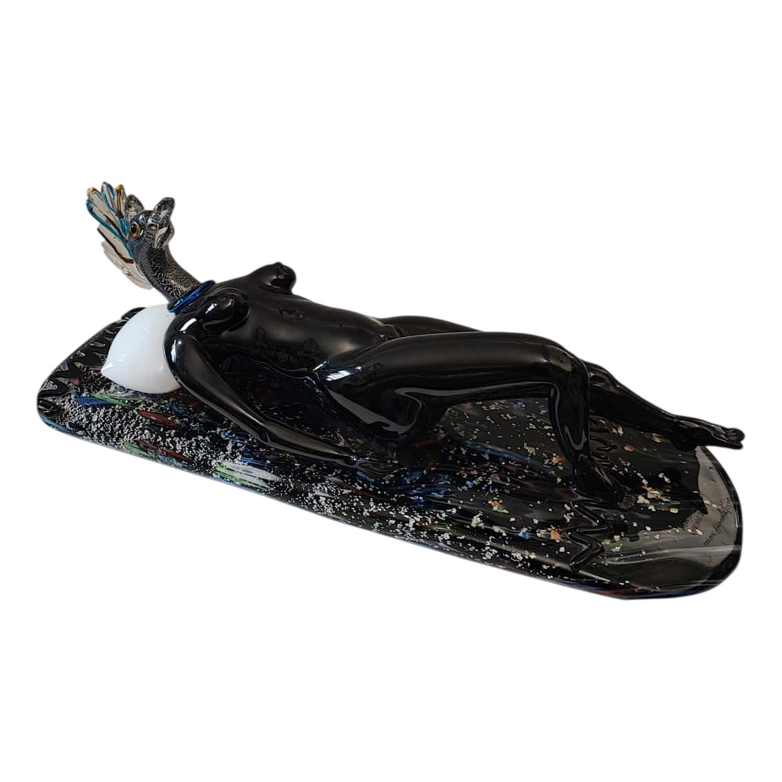 Max Hamlet, Polychrome Sculpture, 1994, Crystal | Chairish