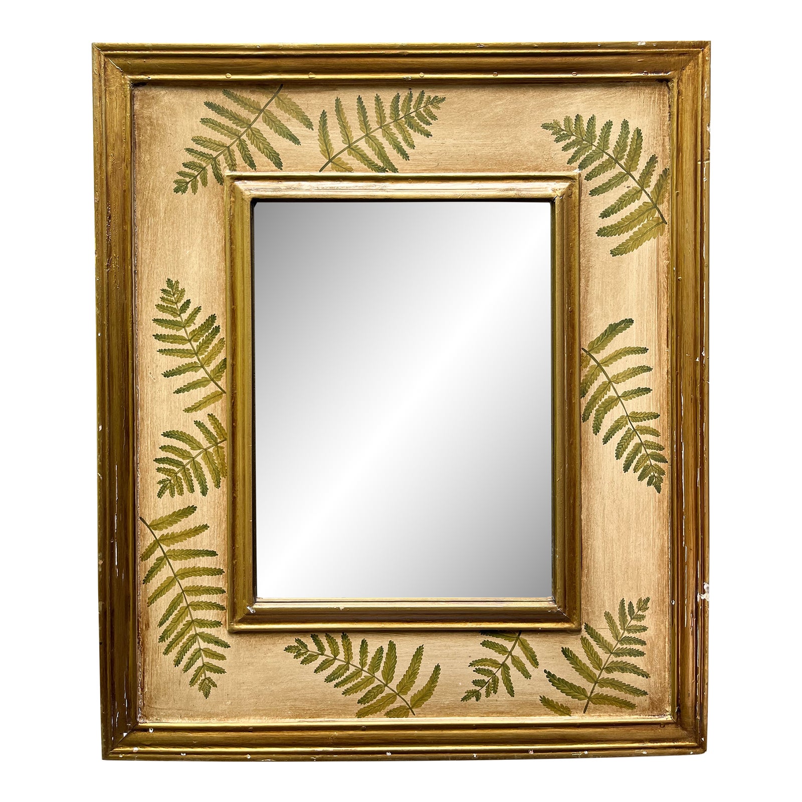Hand Painted Ferns Framed Mirror | Chairish