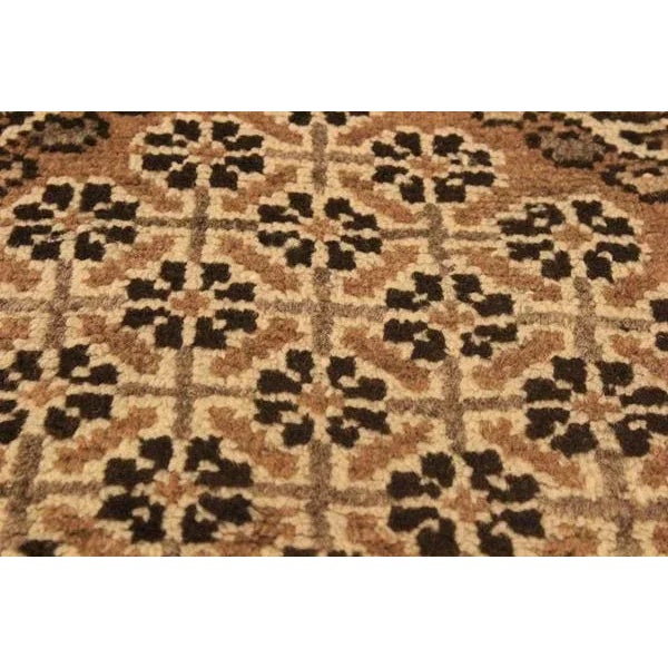 1980s Vintage Distressed Over Dyed Brown/Ivory Wool Rug -8'1 X 11'5 ...