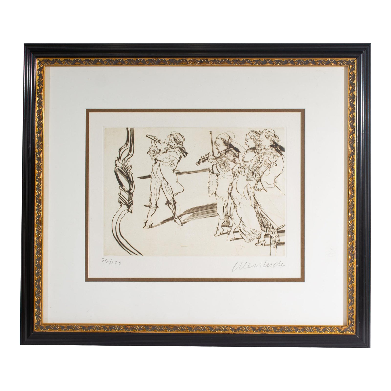 Signed Limited Edition Abstract Etching of Musicians by Claude Weisbuch ...