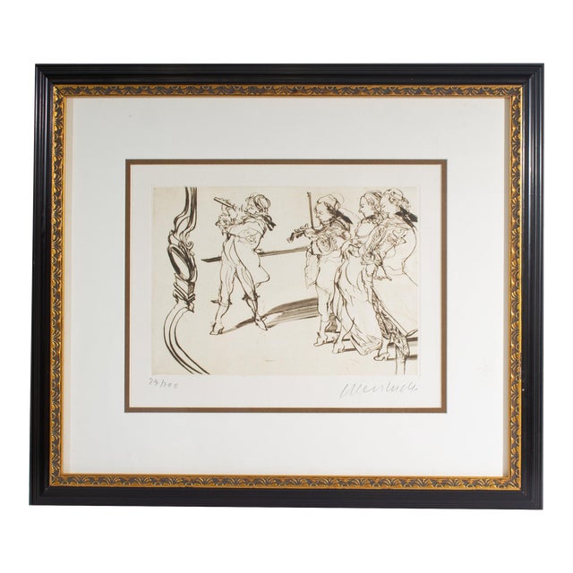 Signed Limited Edition Abstract Etching of Musicians by Claude Weisbuch ...