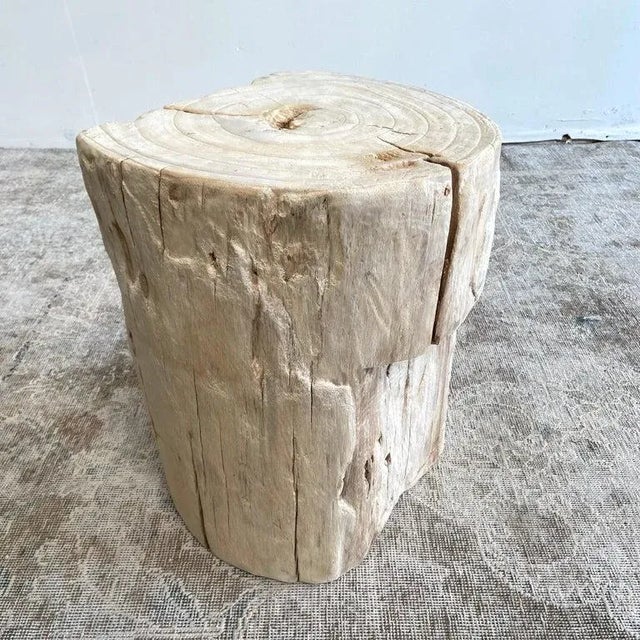 Late 20th Century Natural Wood Stump Side Table or Stool | Chairish