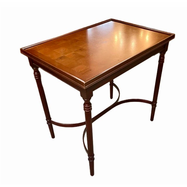 English Traditional Yew Wood Side Tables, a Pair | Chairish