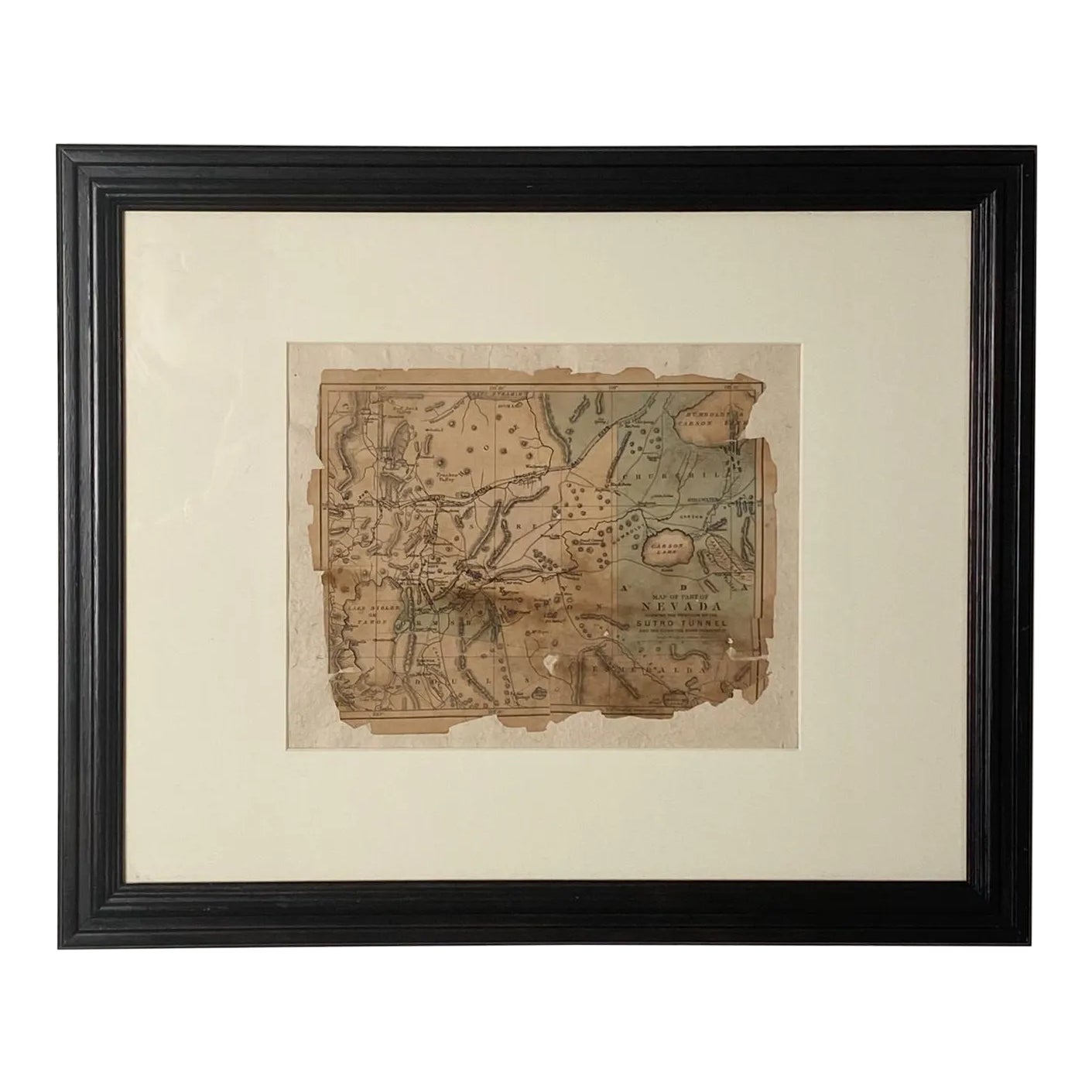 Virginia City Map, Circa 1850 | Chairish