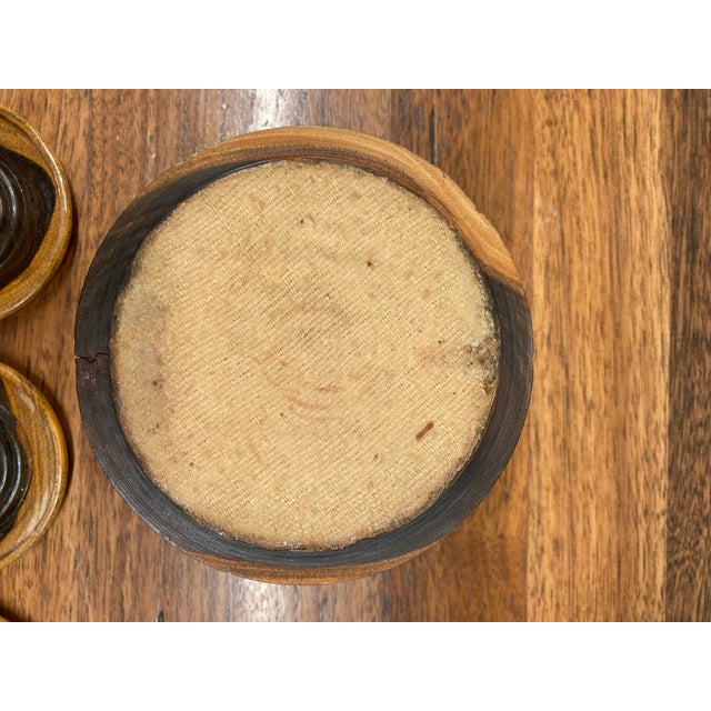 Set of 6 Vintage Wood Coasters With Jamaica Coins in a Wood Box With ...