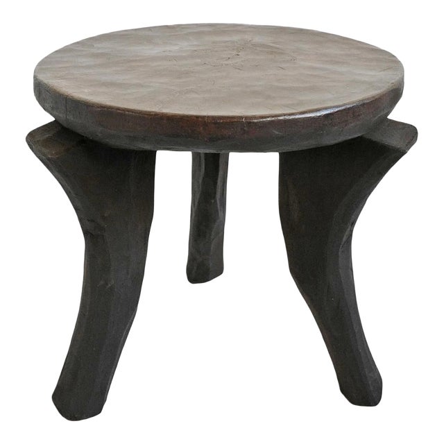 Vintage 3-Leg Round Wood Stool | Chairish